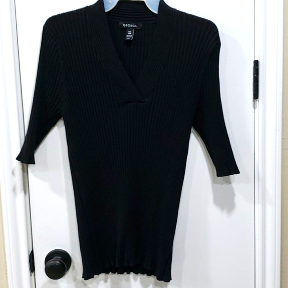 George | Sweaters | Black Ribbed Stretch Classy Sweater Xlxg Super Sexy ...